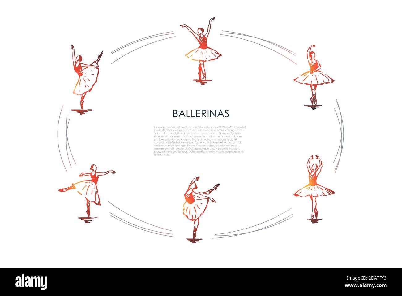 Ballerinas - women dancers in different dancing poses vector concept ...
