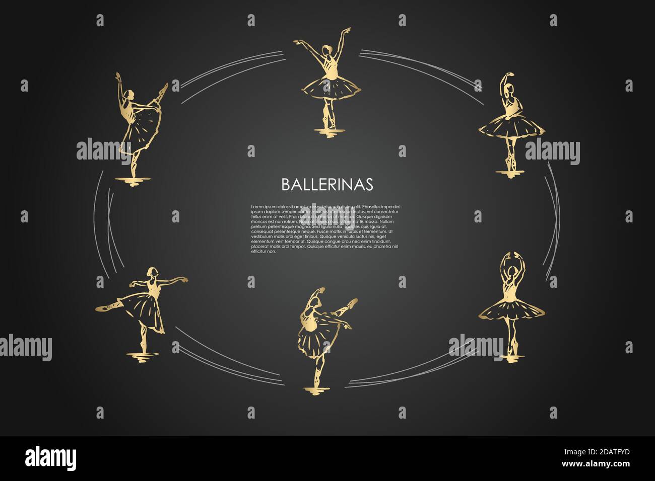 Ballerinas - women dancers in different dancing poses vector concept ...