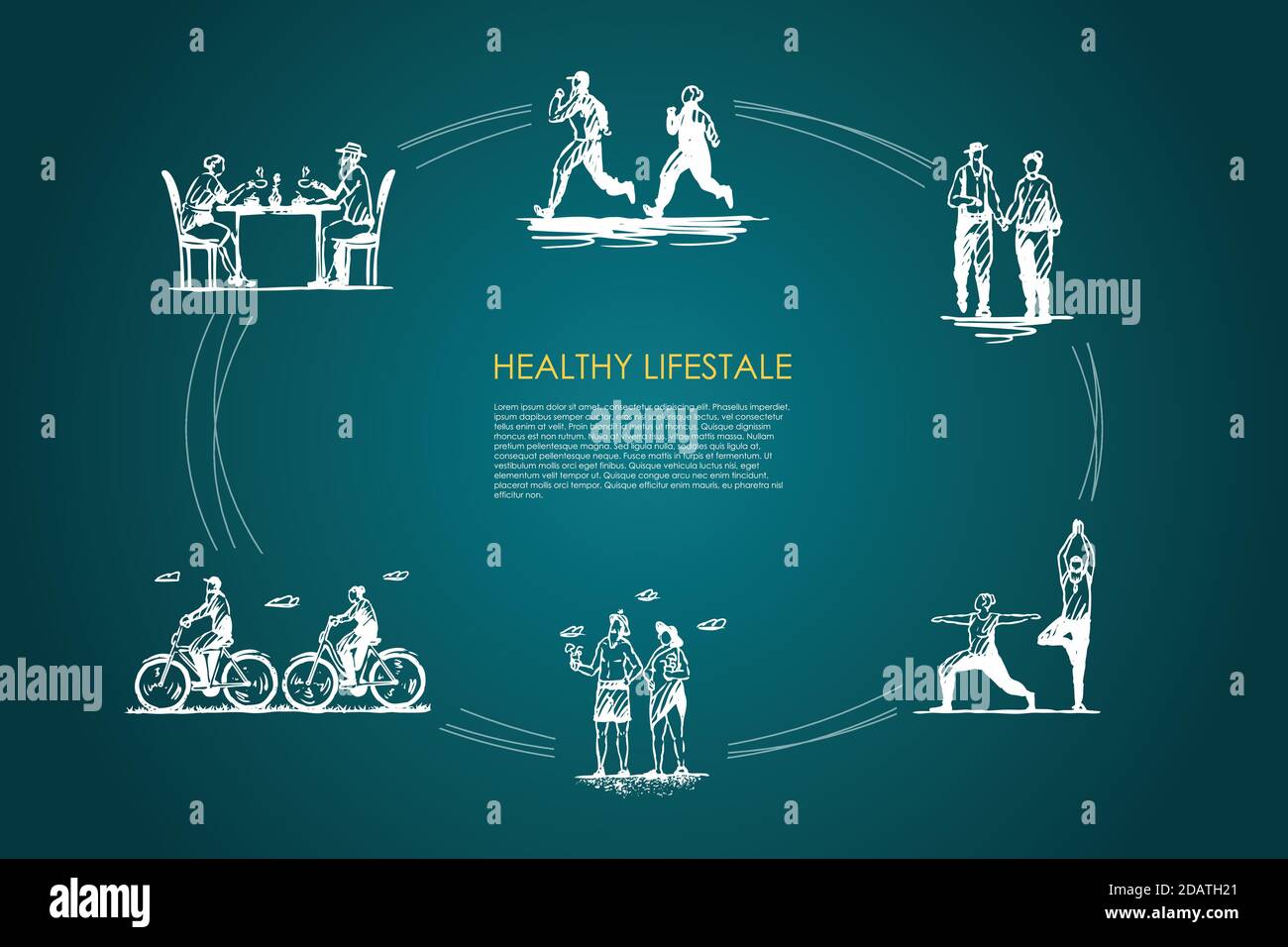 Healthy lifestyle - people jogging, walking, doing yoga, sunbathing ...
