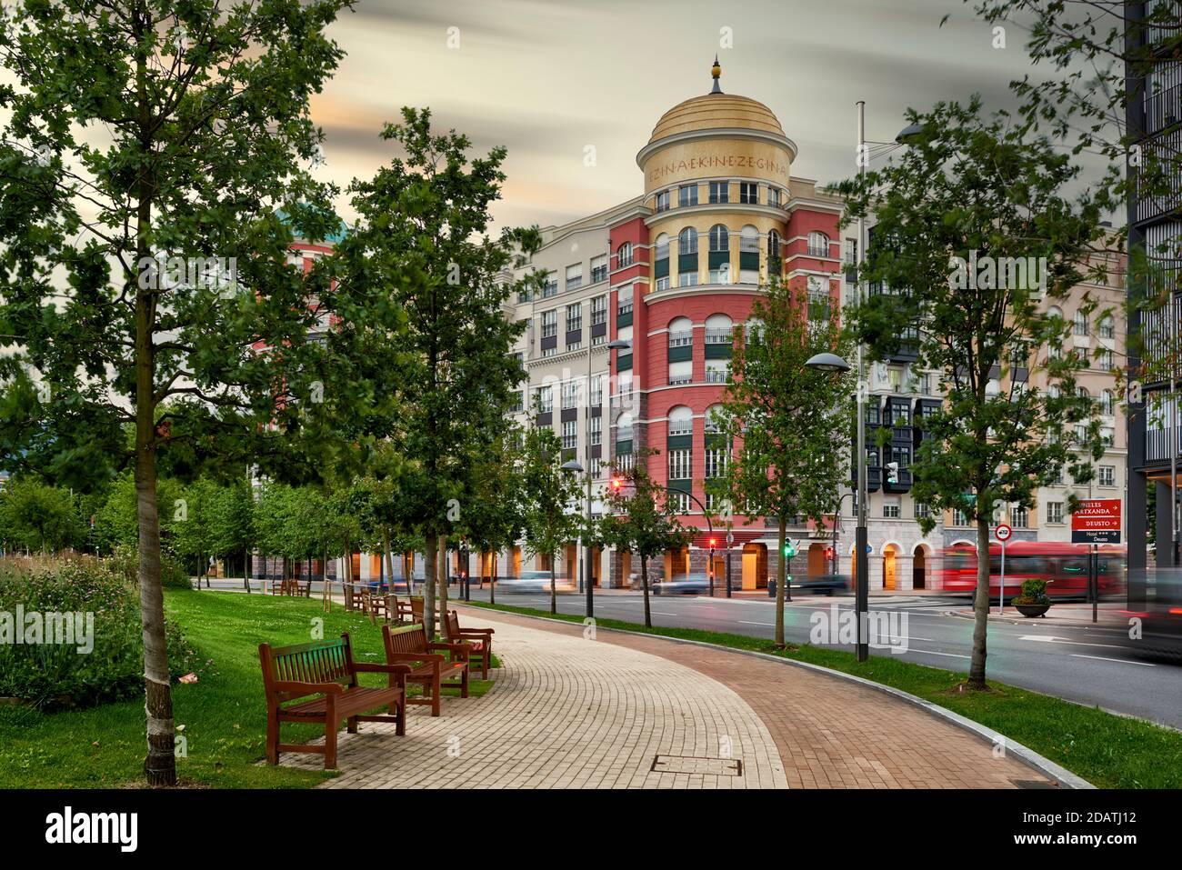 Euskadi Square with the modern Artclas building in the background taken ...