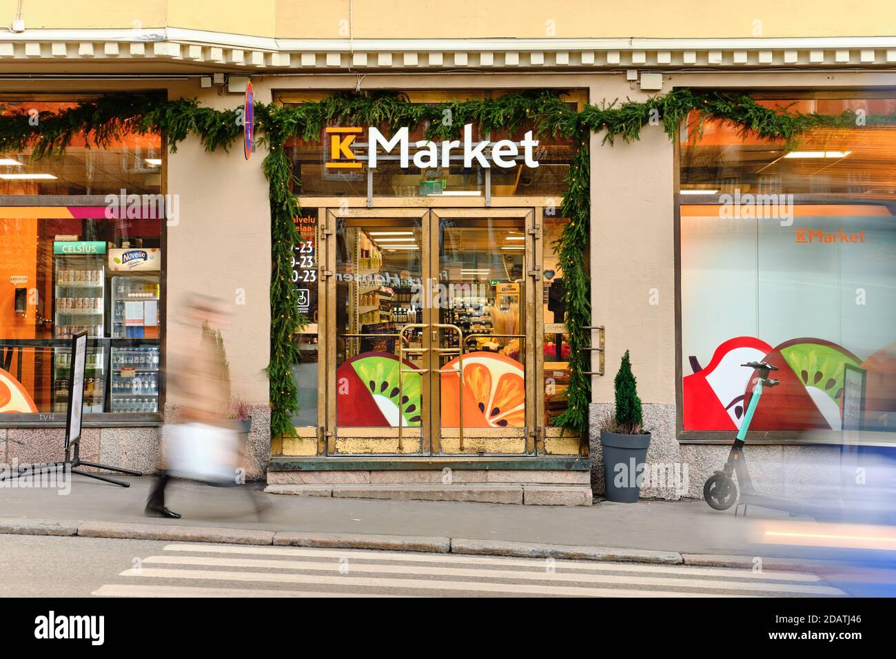 Finland, Helsinki - November 10, 2020: The entrance of the K-Market ...
