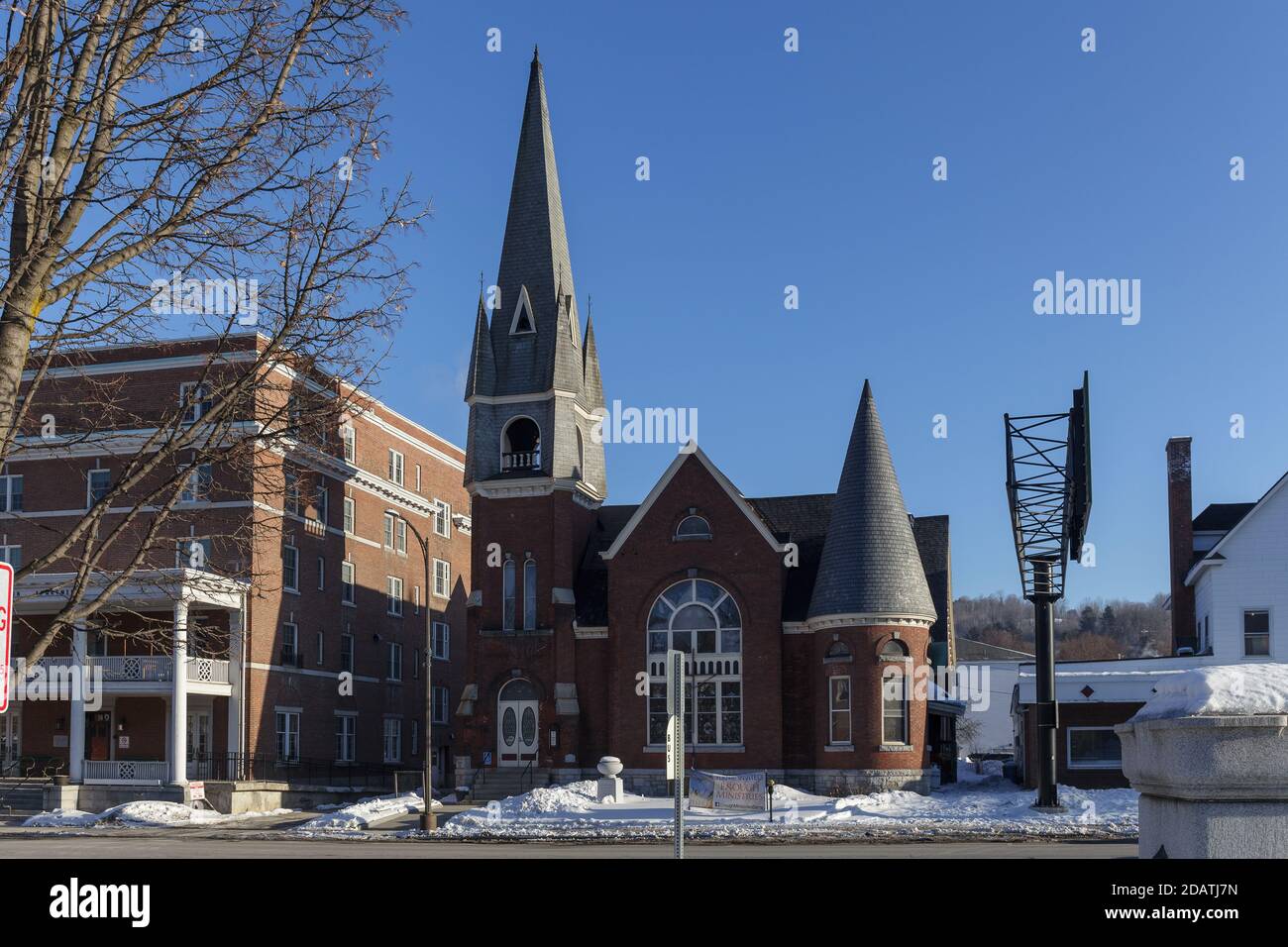 BARRE, VERMONT, USA - FEBRUARY, 20, 2020: City view on the Main Street ...