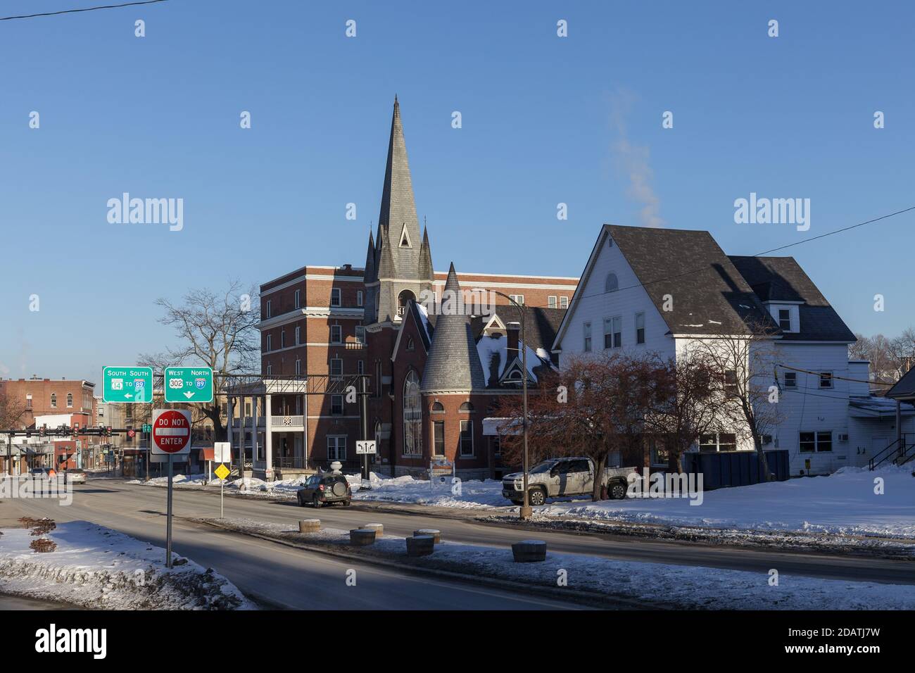 BARRE, VERMONT, USA - FEBRUARY, 20, 2020: City view on the Main Street ...