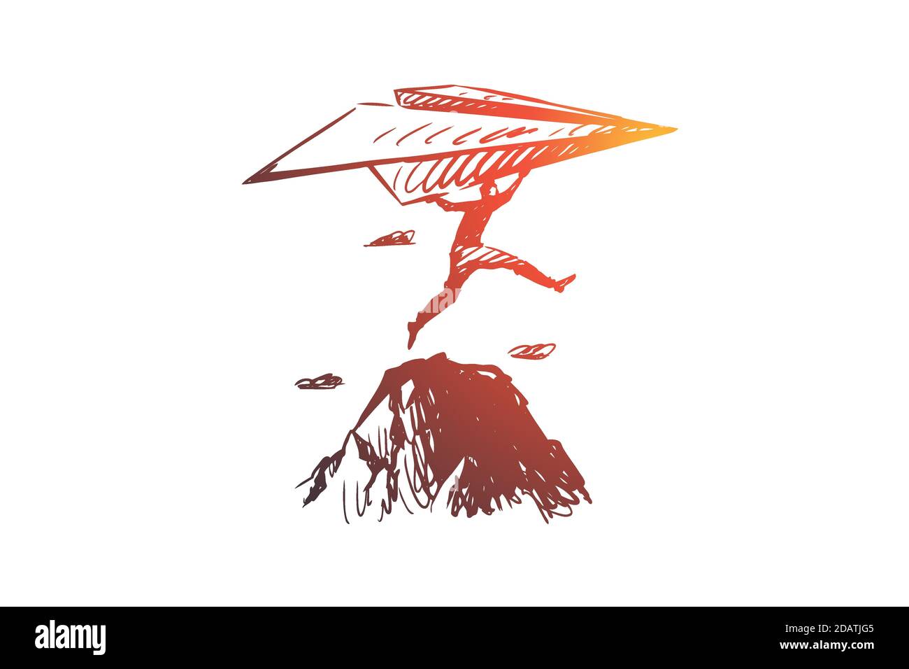 Start-up, inventor concept. Hand drawn sketch isolated illustration ...