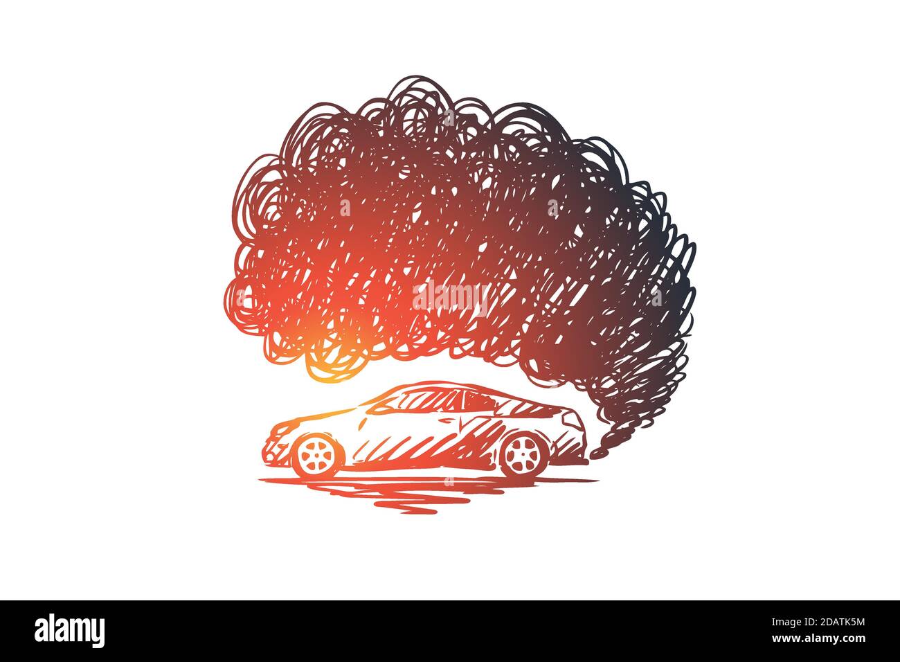 Pollution concept. Hand drawn sketch isolated illustration Stock Vector ...