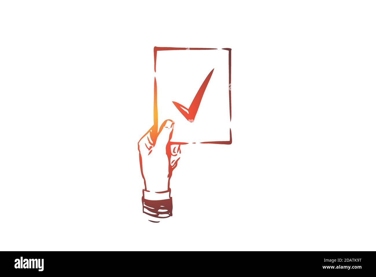 Approved, accepted concept. Hand drawn sketch isolated illustration ...