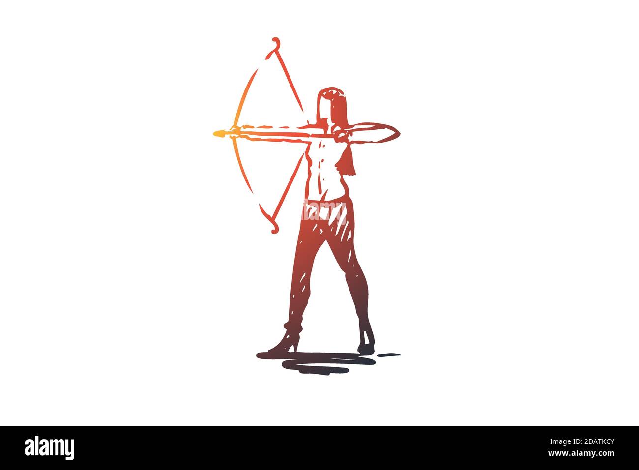Target, aim, goal vector concept. Hand drawn sketch isolated ...