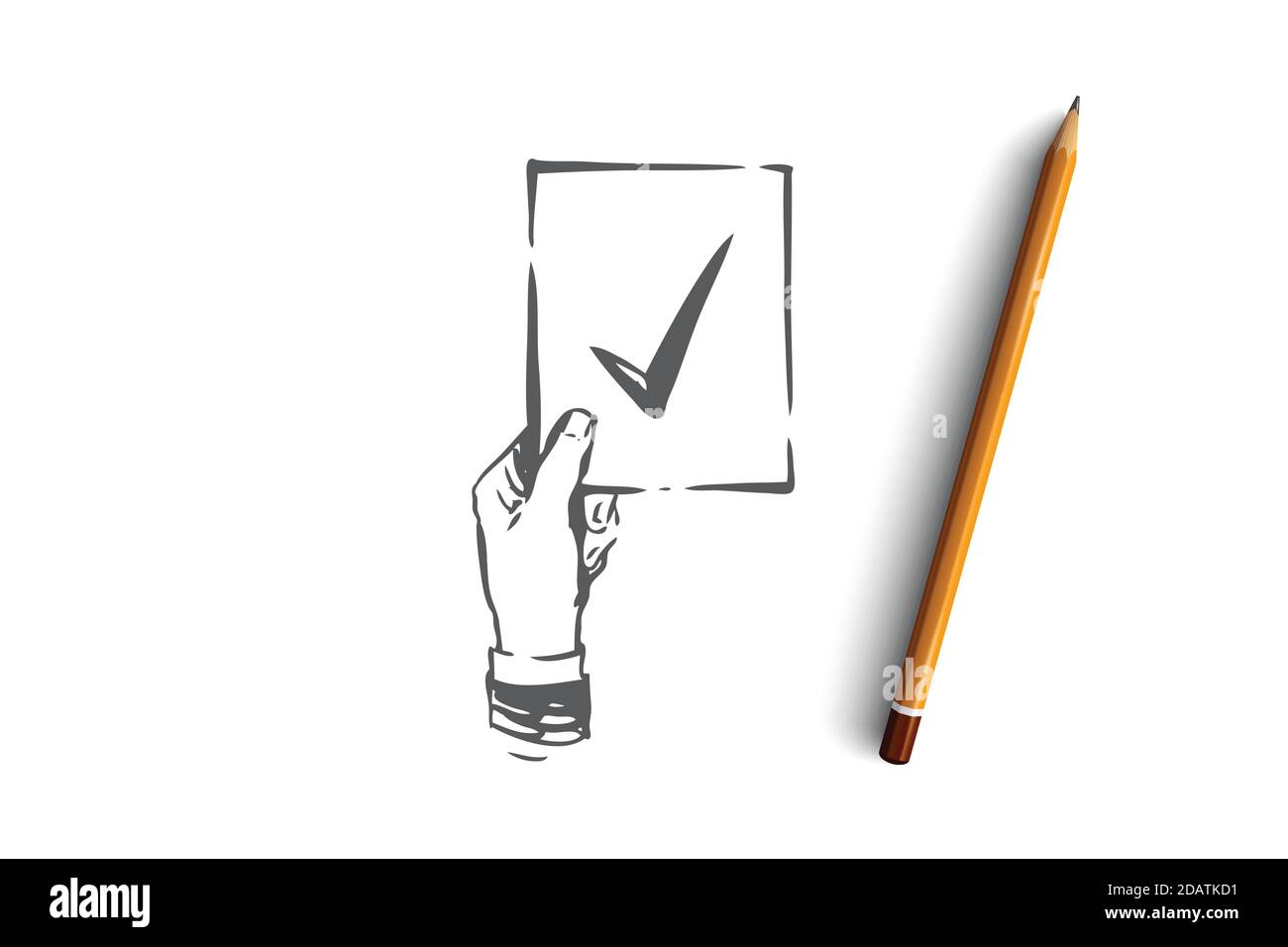 Approved, accepted concept. Hand drawn sketch isolated illustration ...