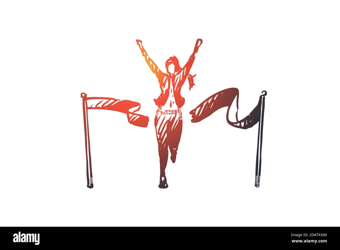 Leader, winner vector concept. Hand drawn sketch isolated illustration ...