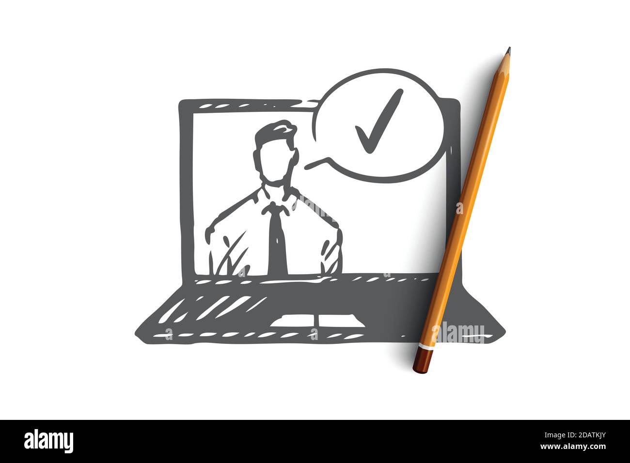 Approved, accepted concept. Hand drawn sketch isolated illustration ...