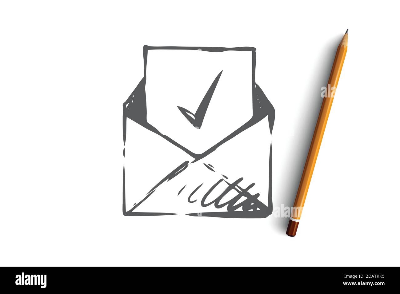 Approved, accepted concept. Hand drawn sketch isolated illustration ...
