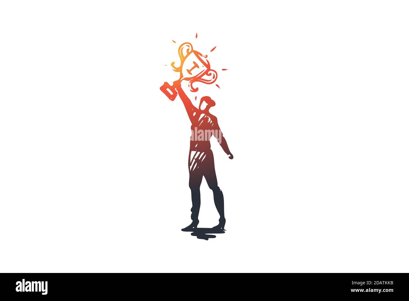 Champion, leader, winner vector concept. Hand drawn sketch isolated ...