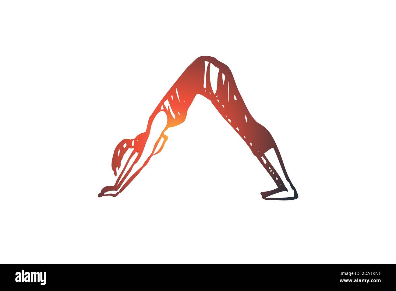 Arch, yoga, exercise, pose, healthy concept. Hand drawn isolated vector ...