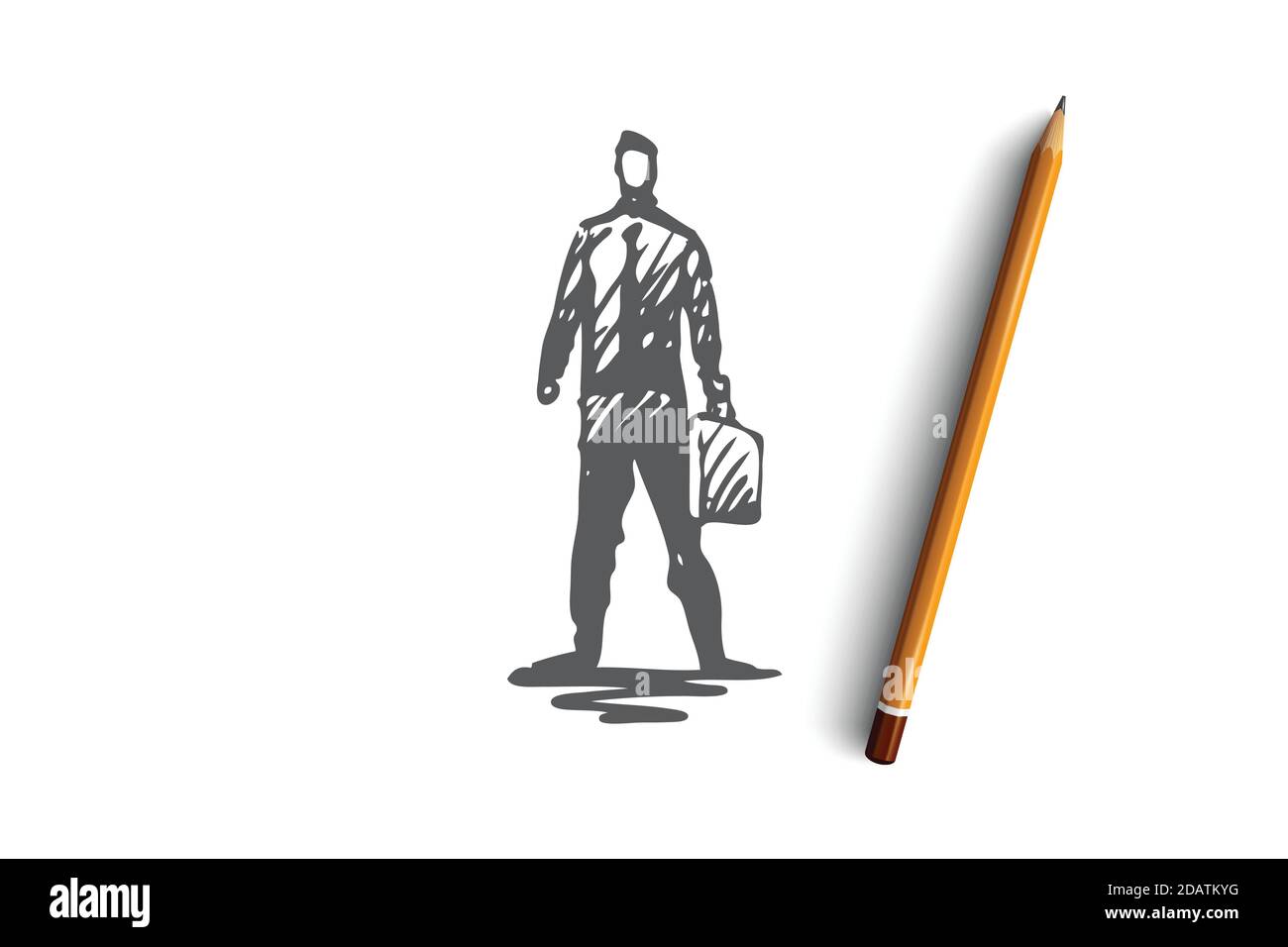 Businessman, manager, success, finance, business concept. Hand drawn ...