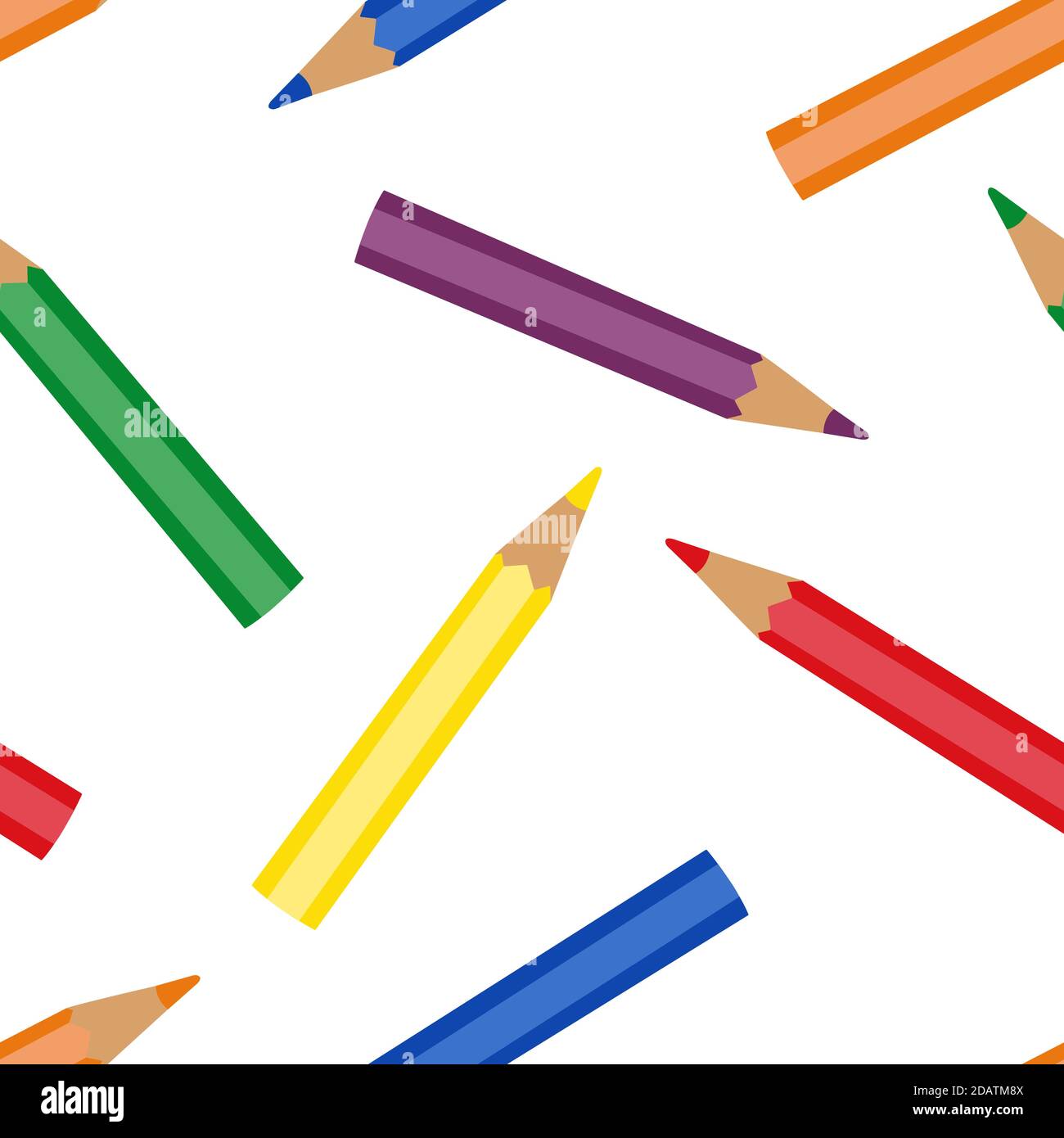seamless pattern colored pencils simple vector illustration Stock ...