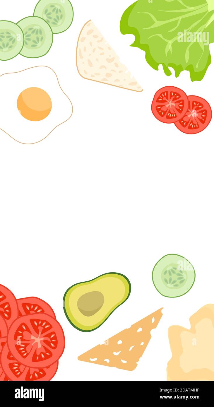 frame sandwich template, lunch food cook vector Stock Vector Image ...