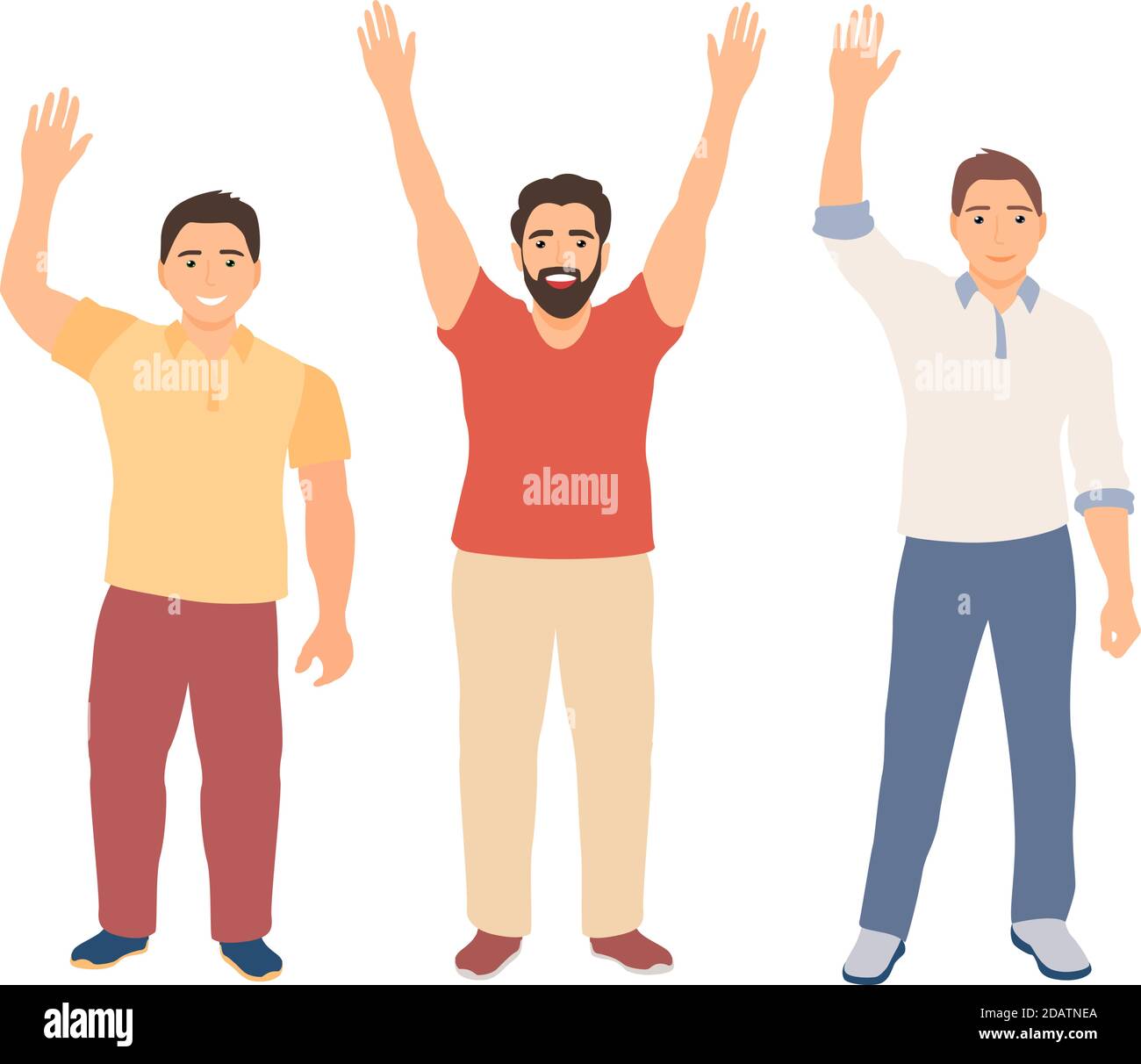 Group of people hands up Stock Vector Images - Alamy
