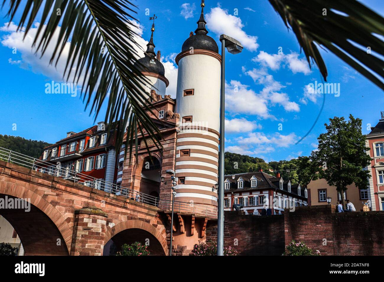 Low angle shot of the famous old Bridge Gate in Heidelberg, Germany ...
