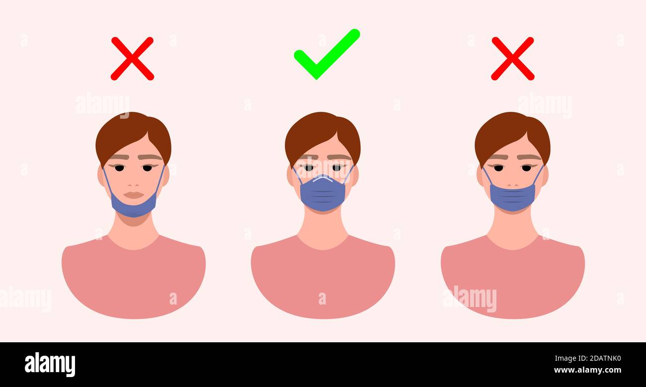 Wrong and correct way to wear a medical mask. Man shows how to wear a ...