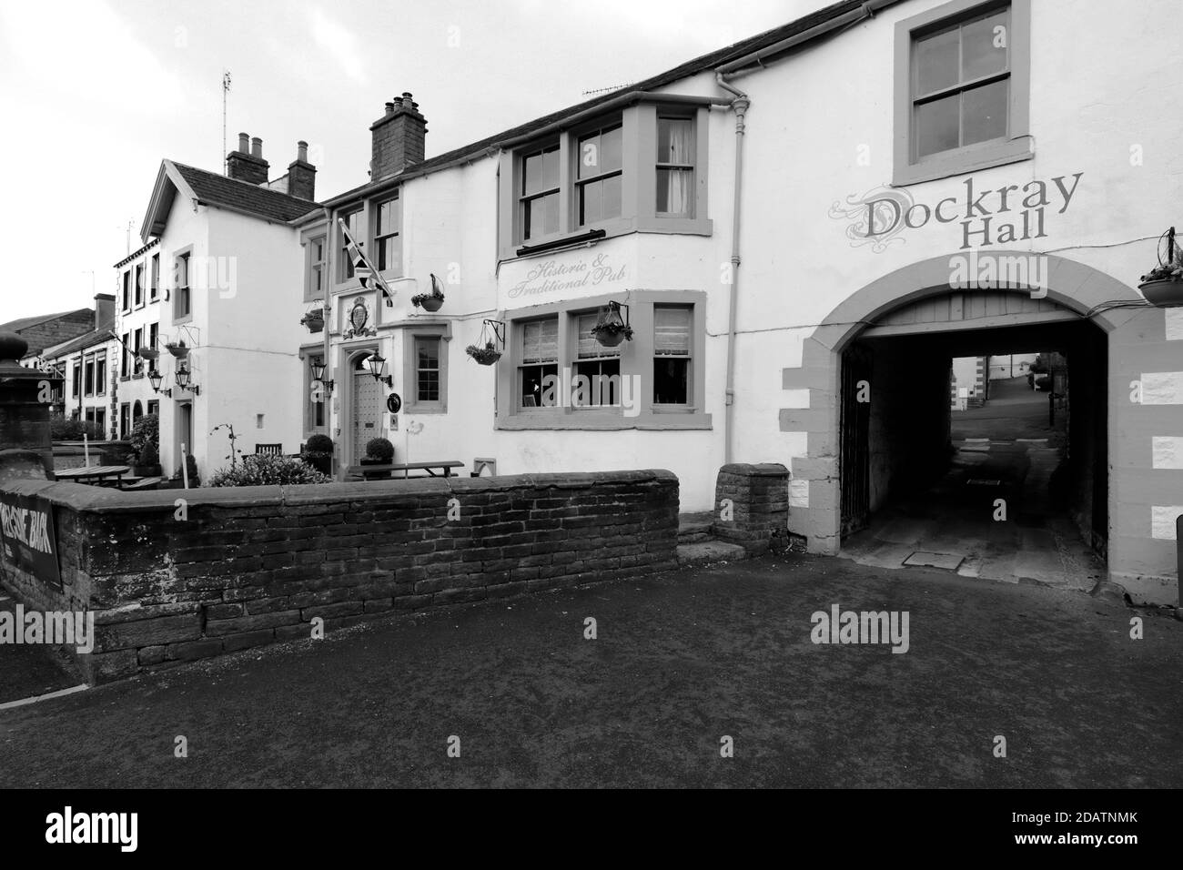 The Dockray Hall pub, Penrith town, Cumbria, England, UK Stock Photo ...
