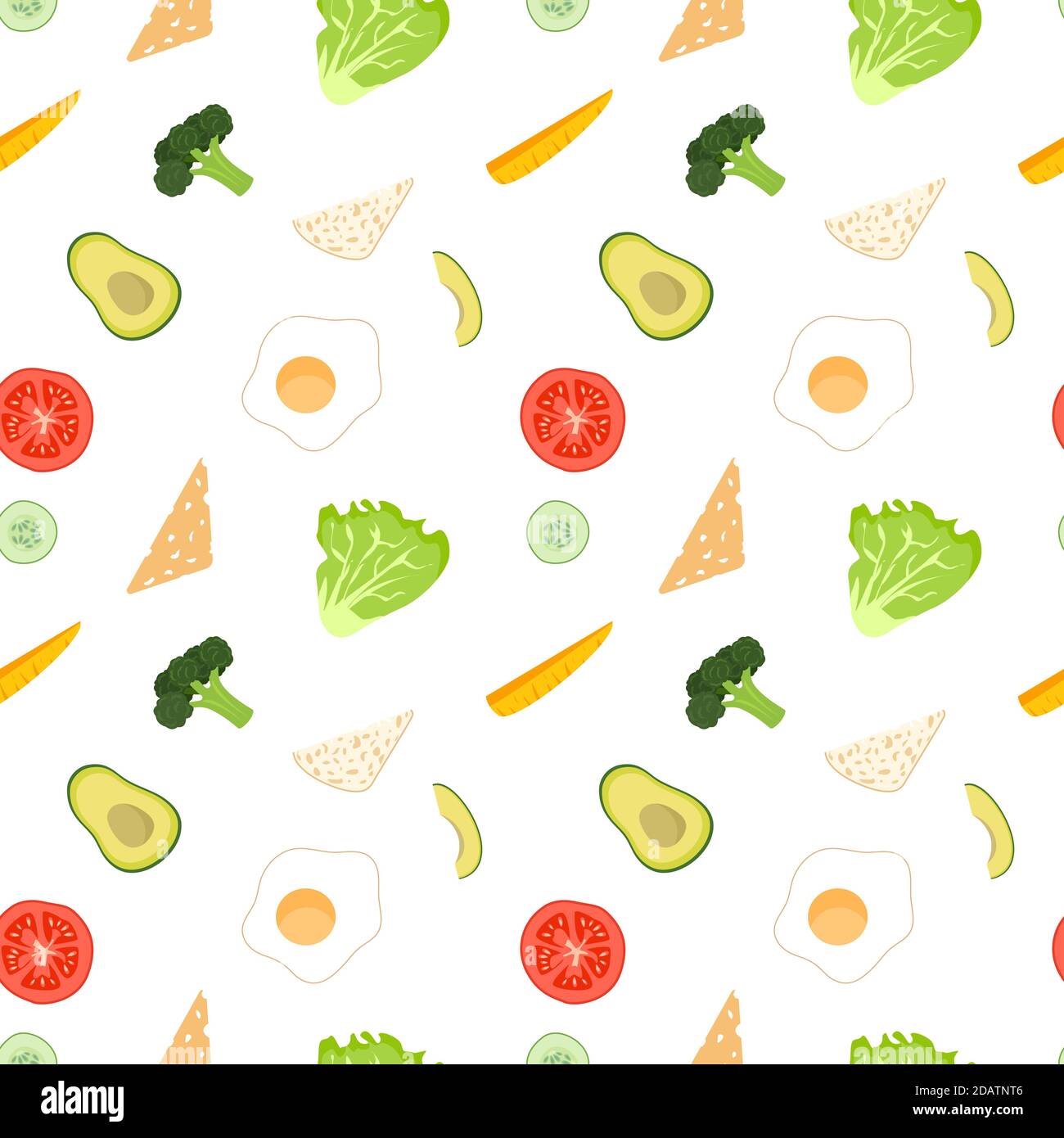 vegetables lunch vegetarian food seamless pattern Stock Vector Image ...
