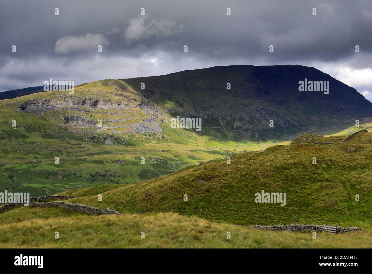 View to Sour Howes Quarry, Troutbeck village, Kirkstone pass, Lake ...
