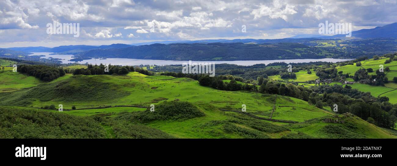 Summer view over Troutbeck village, Troutbeck valley, Kirkstone pass ...