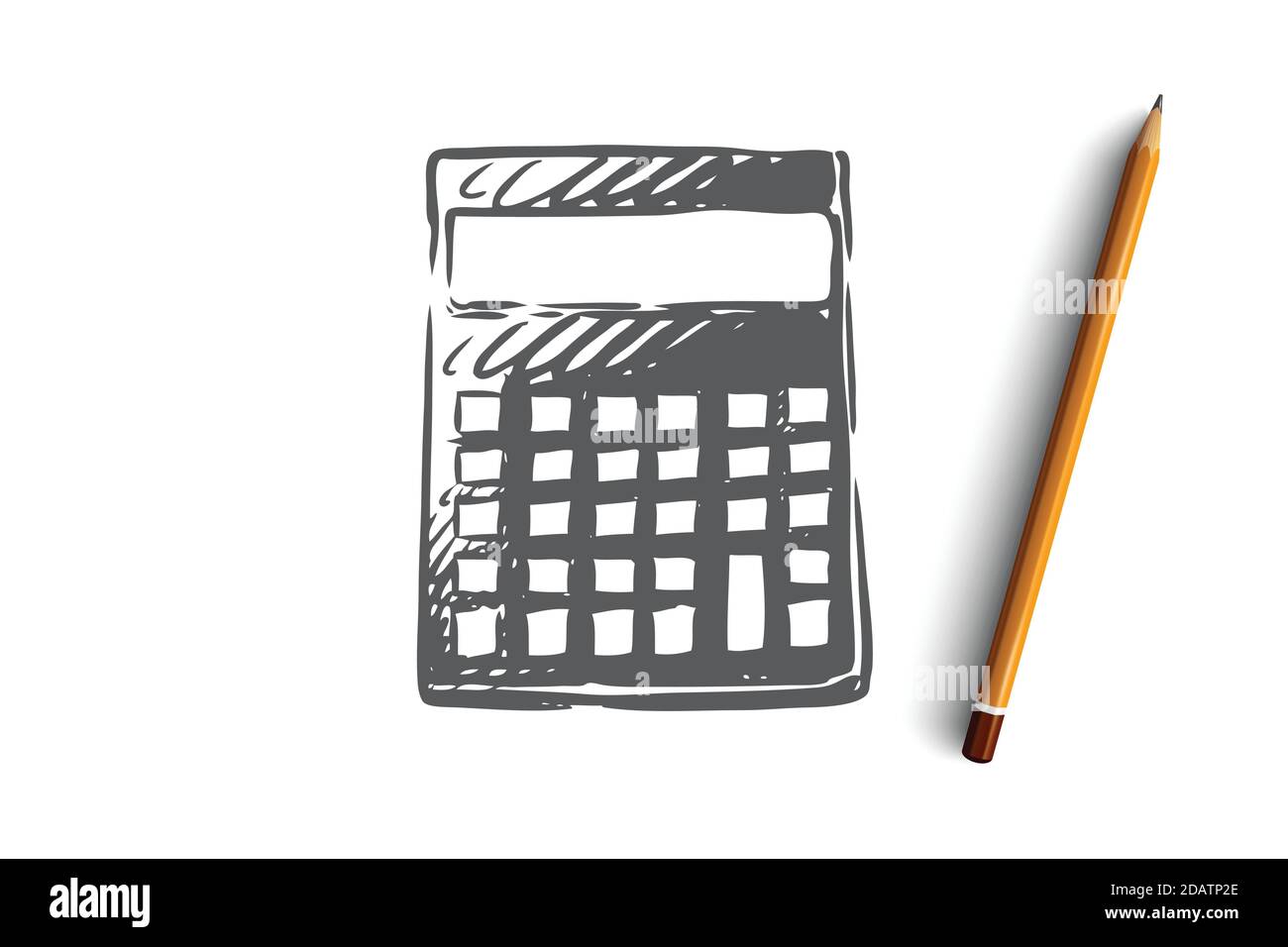 Mathematics, calculator, math, education, school concept. Hand drawn ...