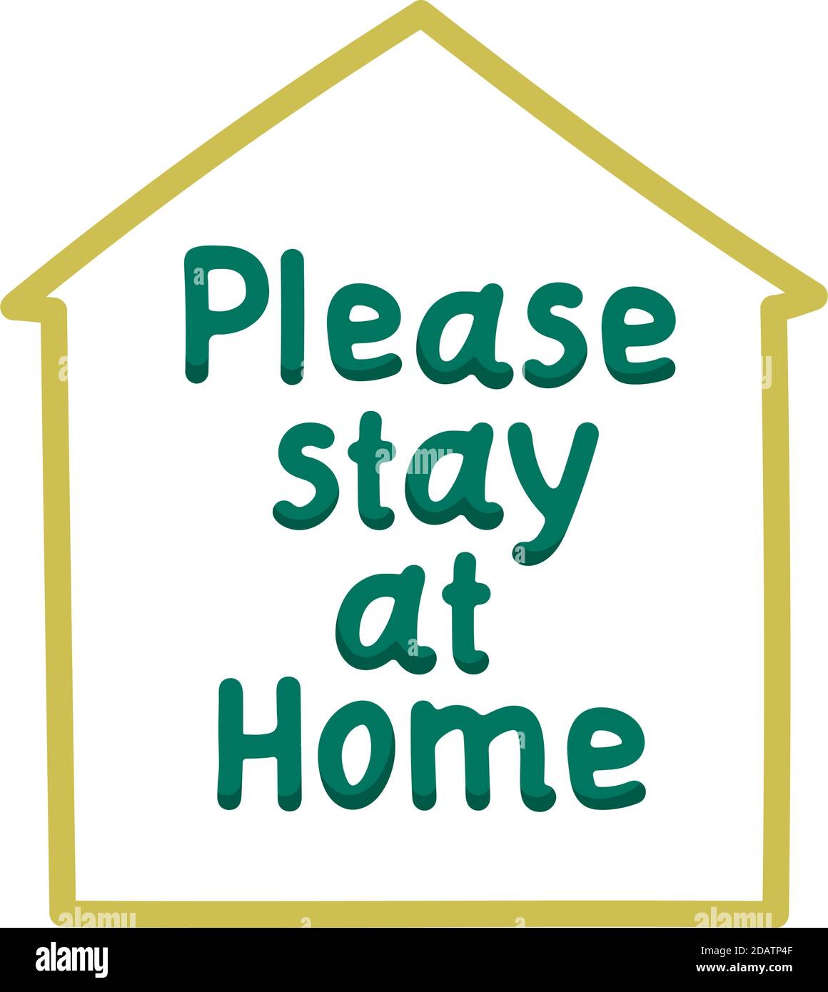 Please stay at home. call poster sticker lettering doodle. simple ...