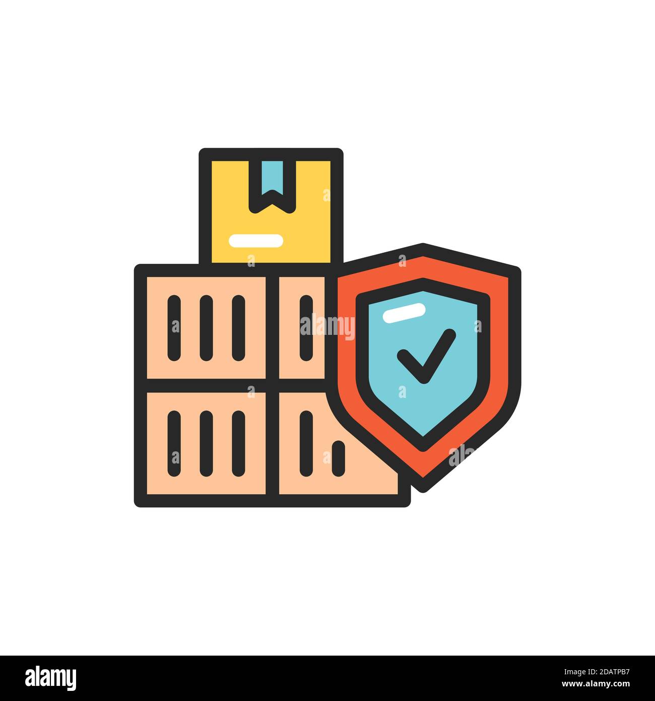 Cargo insurance color line icon. Isolated vector element Stock Vector ...