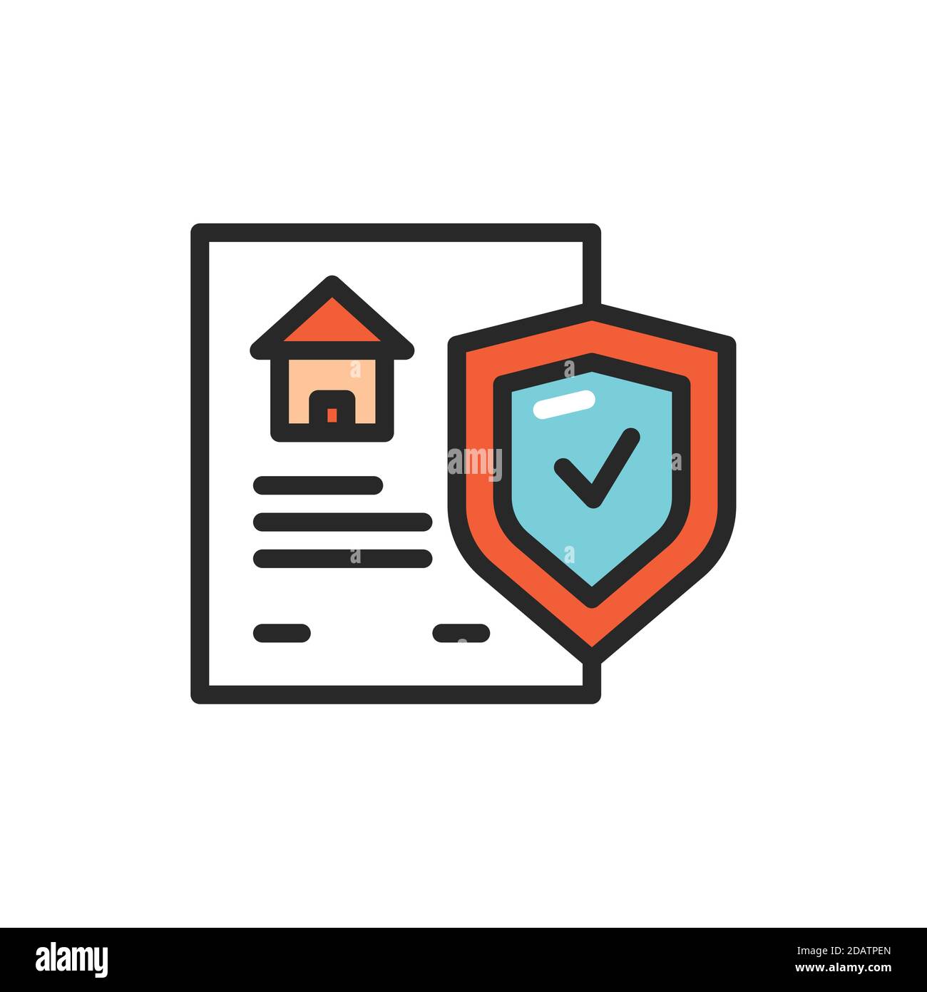 Title insurance color line icon. Isolated vector element Stock Vector ...