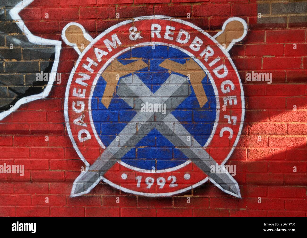 A Dagenham and Redbridge logo mural during the FA Women's Super League ...