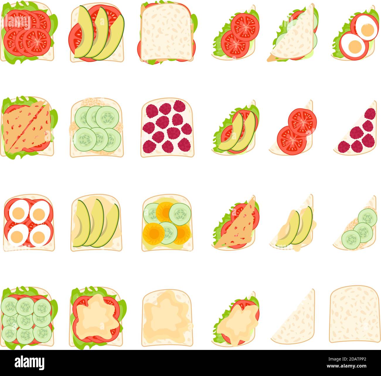 Sandwiches top view Stock Vector Images - Alamy