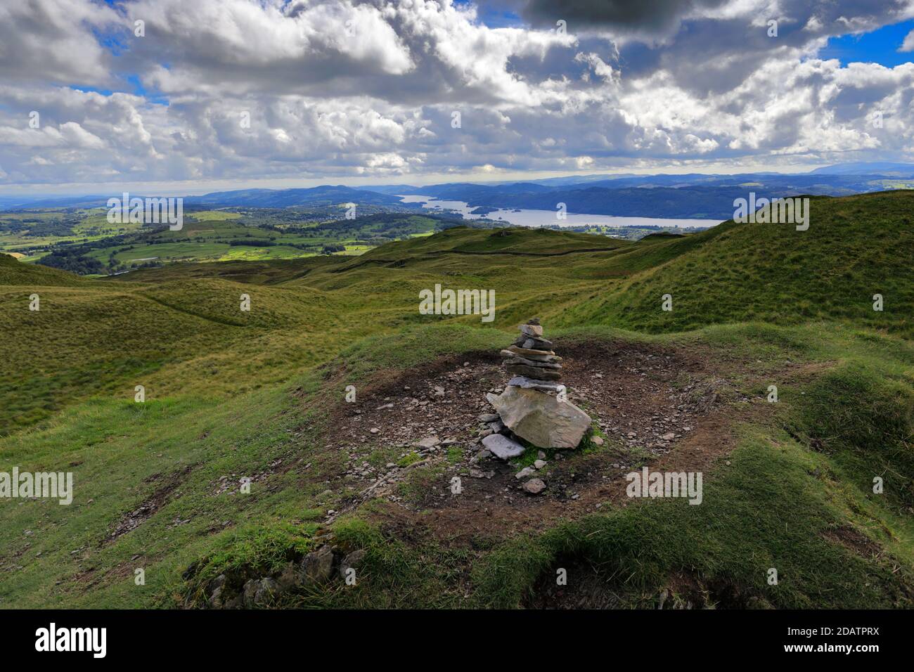 The Summit Cairn of Sour Howes fell, Troutbeck village, Kirkstone pass ...