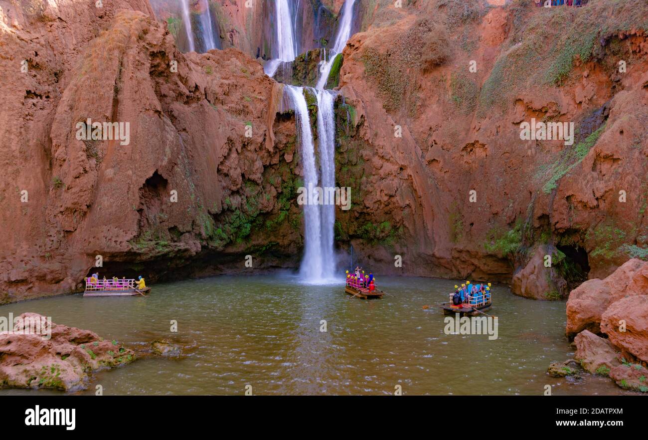 Ouzoud waterfalls near Marrakech in High Atlas, Morocco. North Africa ...