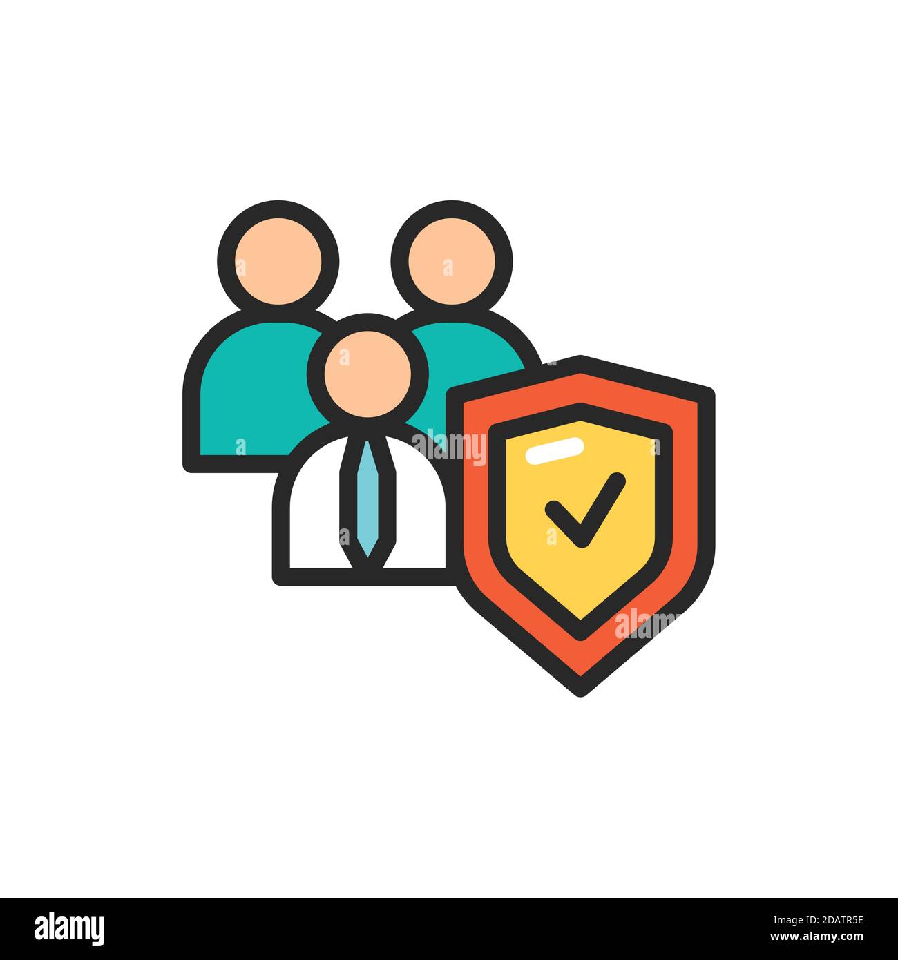 Insurance protection outline icon Cut Out Stock Images & Pictures - Alamy