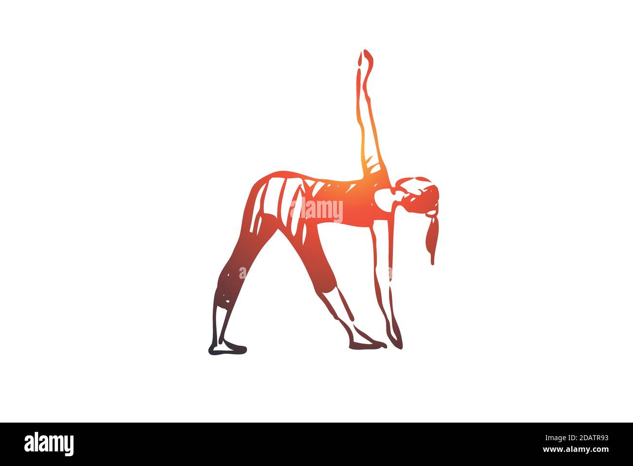 Yoga, pose, asana, balance concept. Hand drawn isolated vector Stock ...