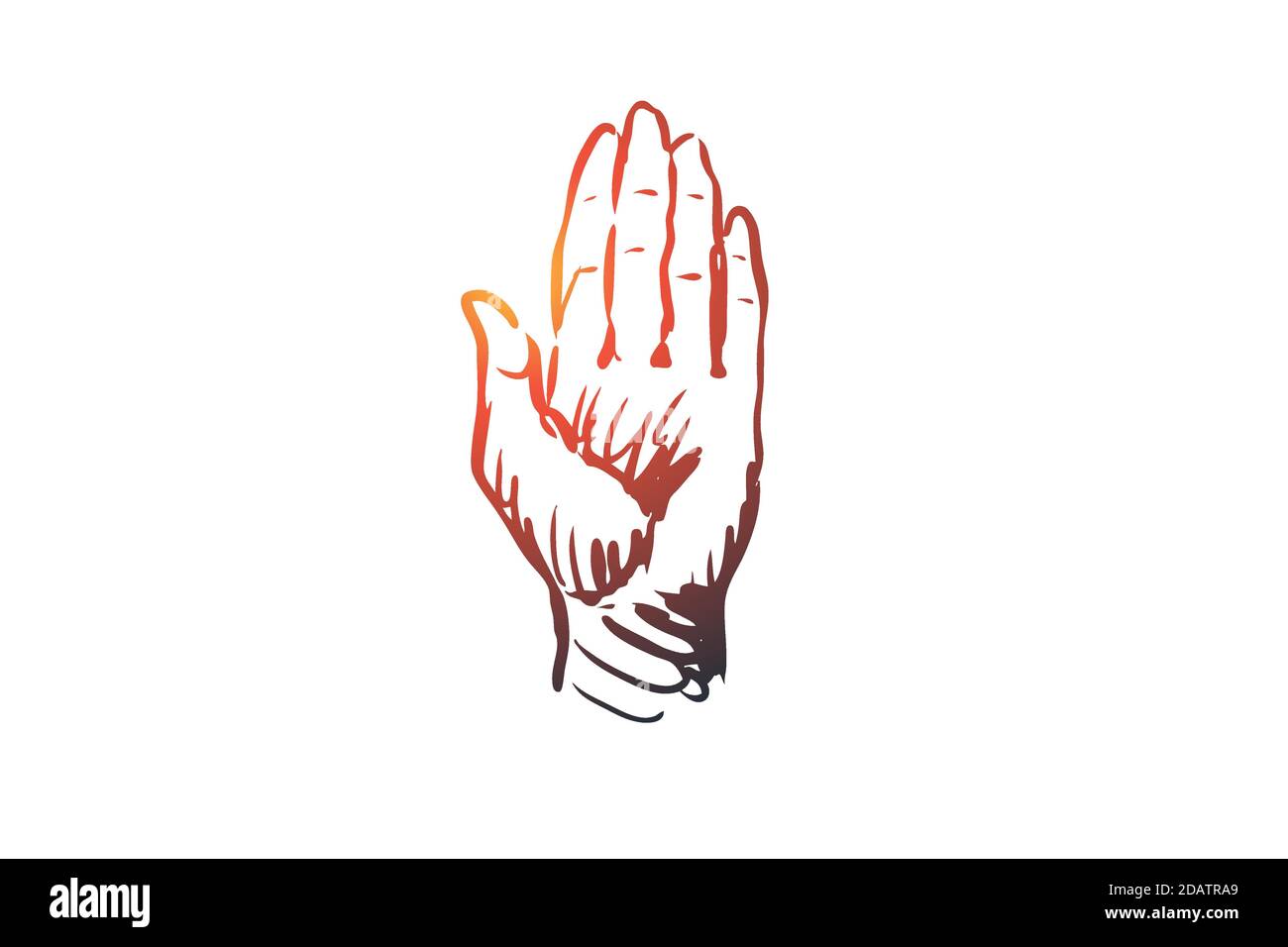 Touch, hand, finger, gesture, press concept. Hand drawn isolated vector ...