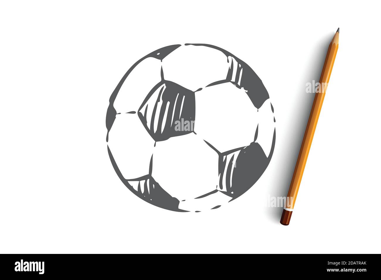 Soccer, ball, football, game, sport concept. Hand drawn isolated vector ...