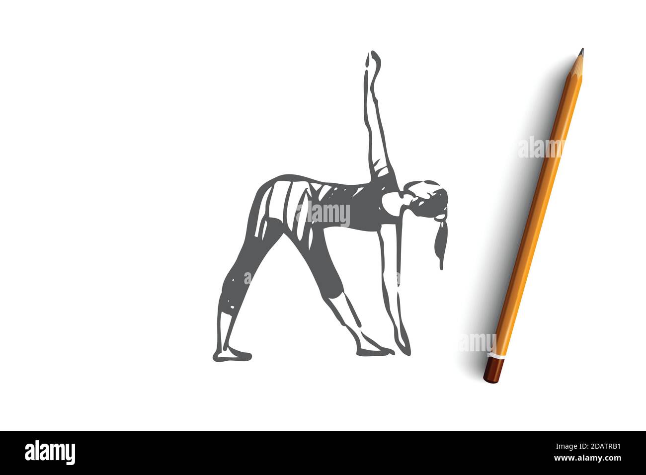 Yoga, pose, asana, balance concept. Hand drawn isolated vector Stock ...