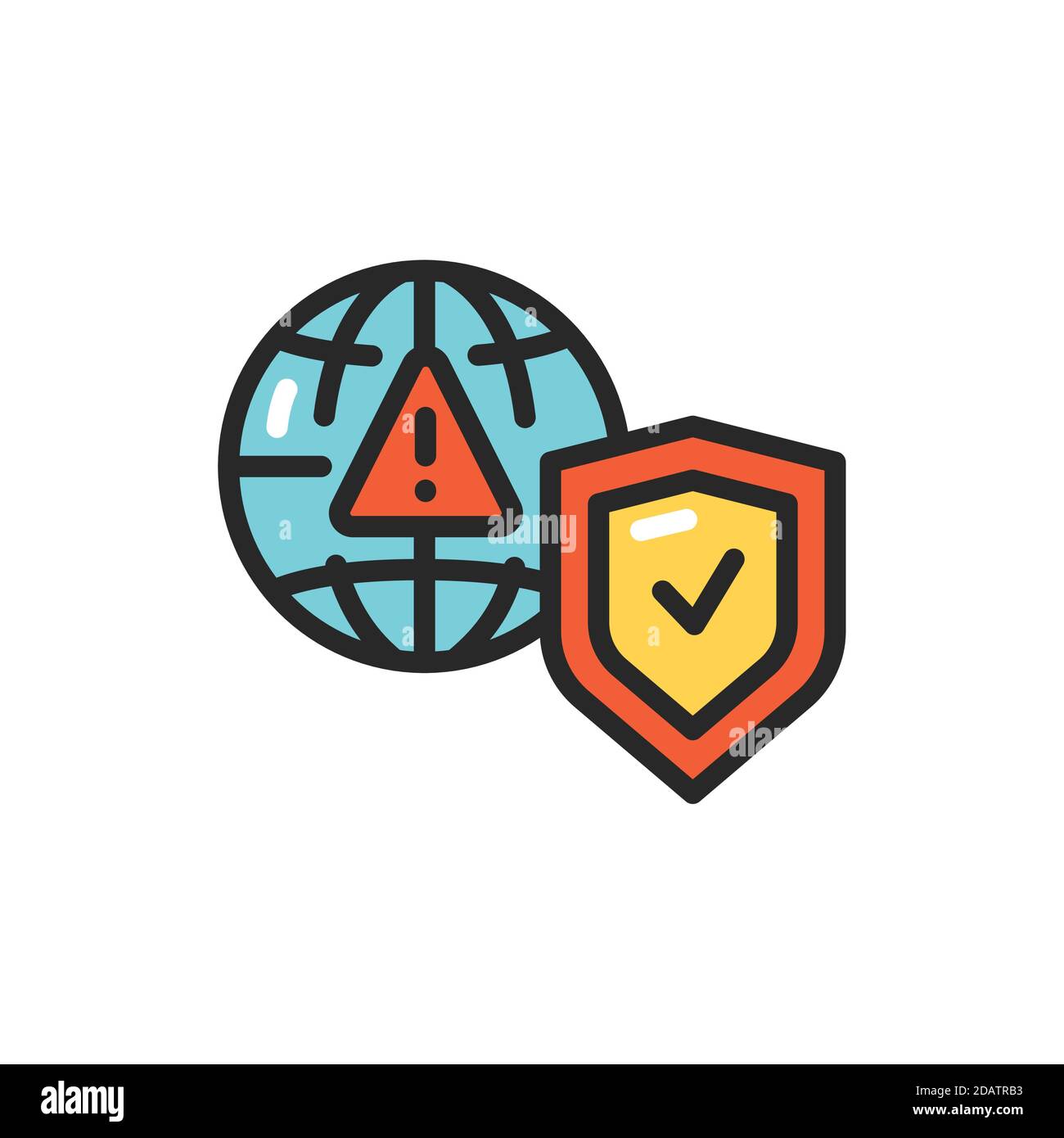 Environmental harm insurance color line icon. Isolated vector element ...
