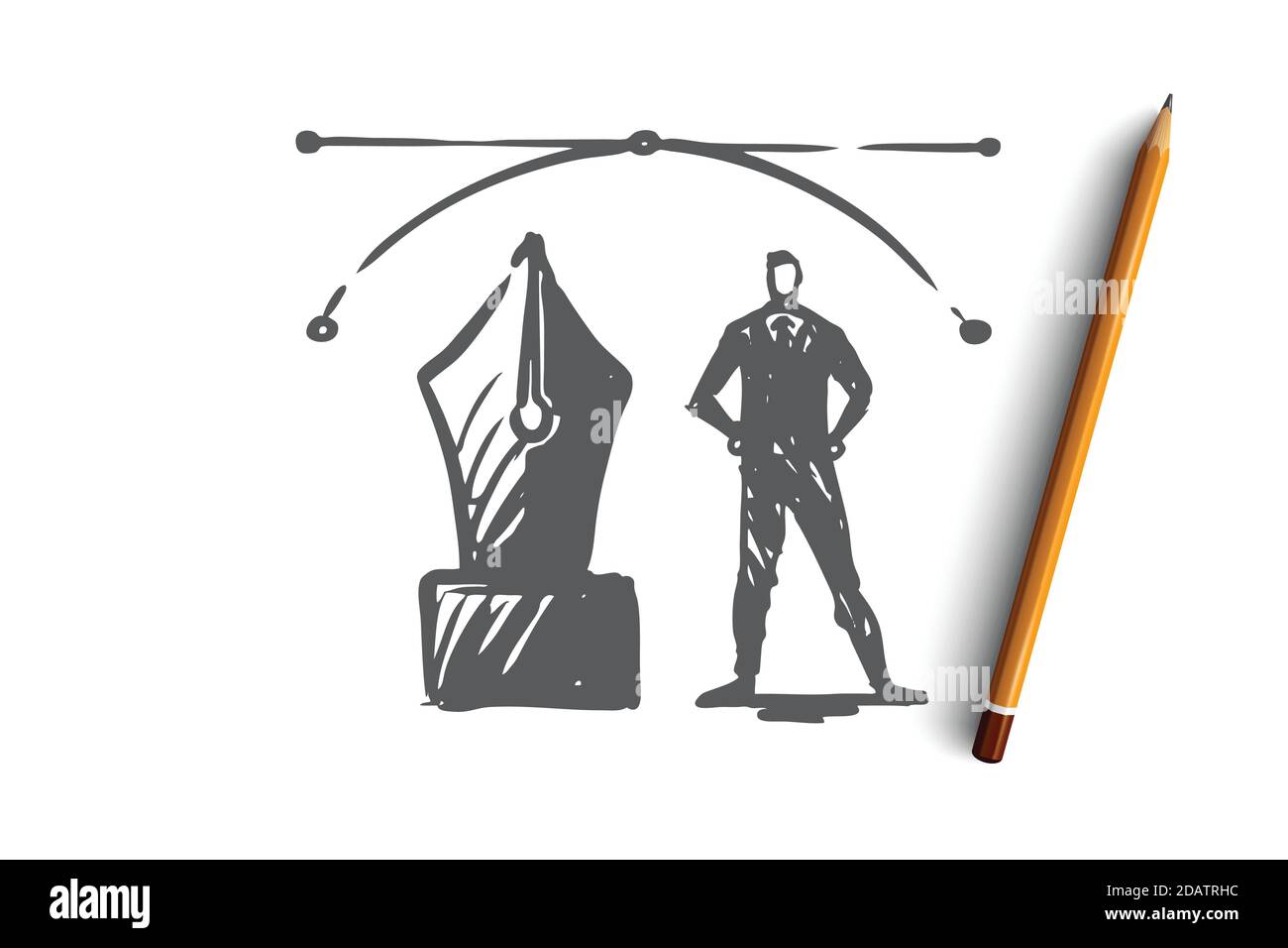 Vector, designer, graphic, creative concept. Hand drawn isolated vector ...