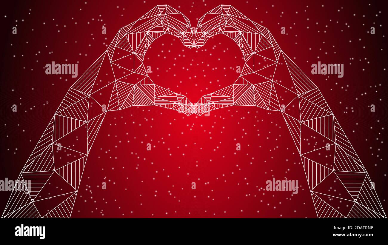 Christmass romantic hands showing heart Stock Vector Image & Art - Alamy
