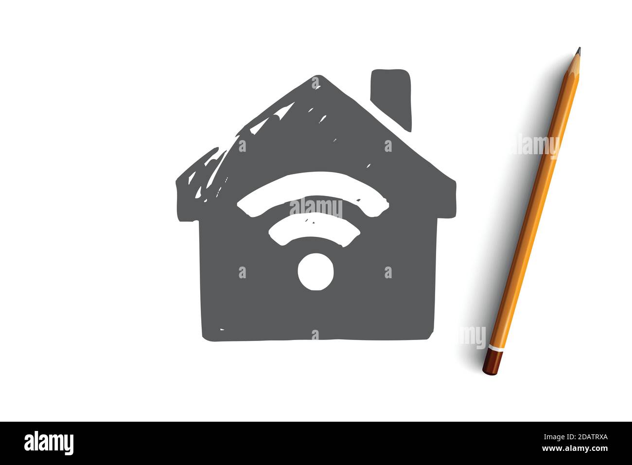 Hand drawn wireless router Stock Vector Images - Alamy