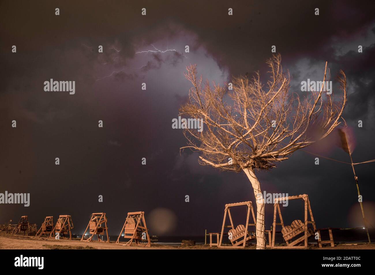 November 15, 2020, Gaza City, The Gaza Strip, Palestine: Lightning ...