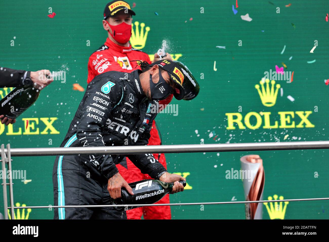 Mercedes amg f1 celebrates after podium hi-res stock photography and ...