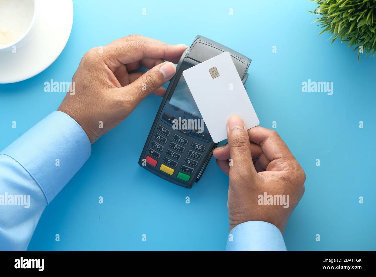 contactless payment concept with person hand paying with credit card ...