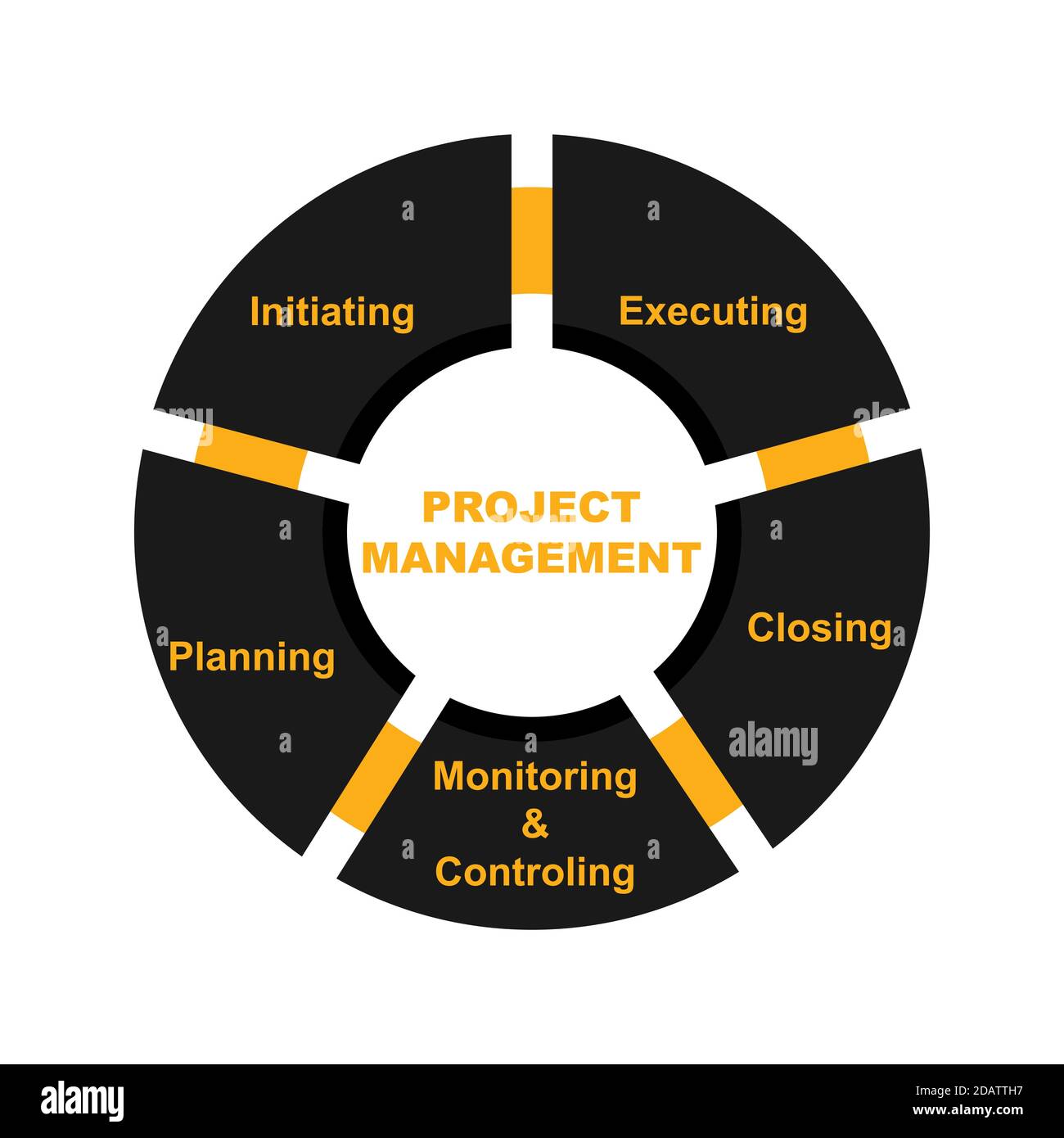 Diagram of Project Management with keywords. EPS 10 - isolated on white ...