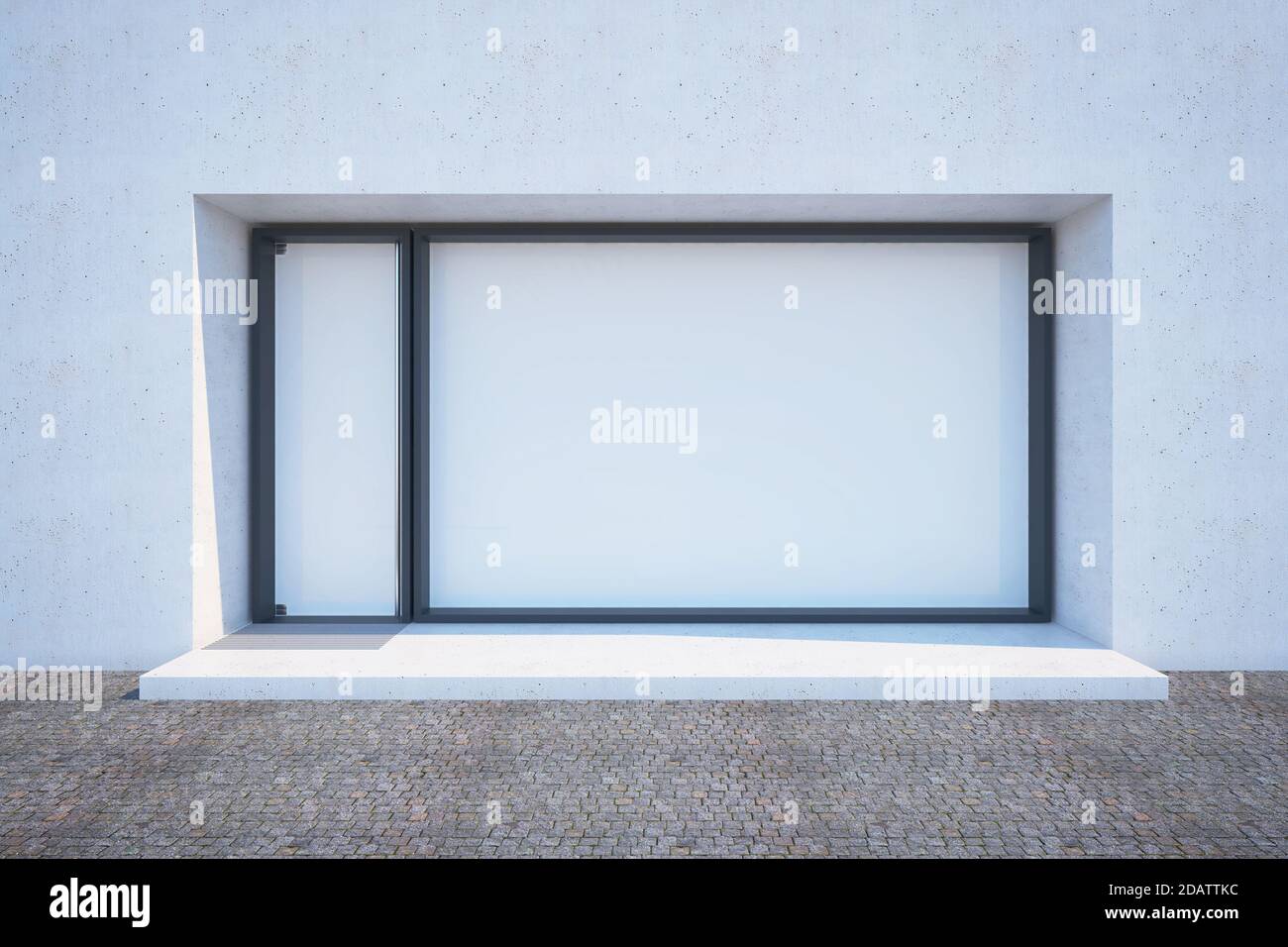 Shop showcase and entrance, 3d rendering Stock Photo - Alamy