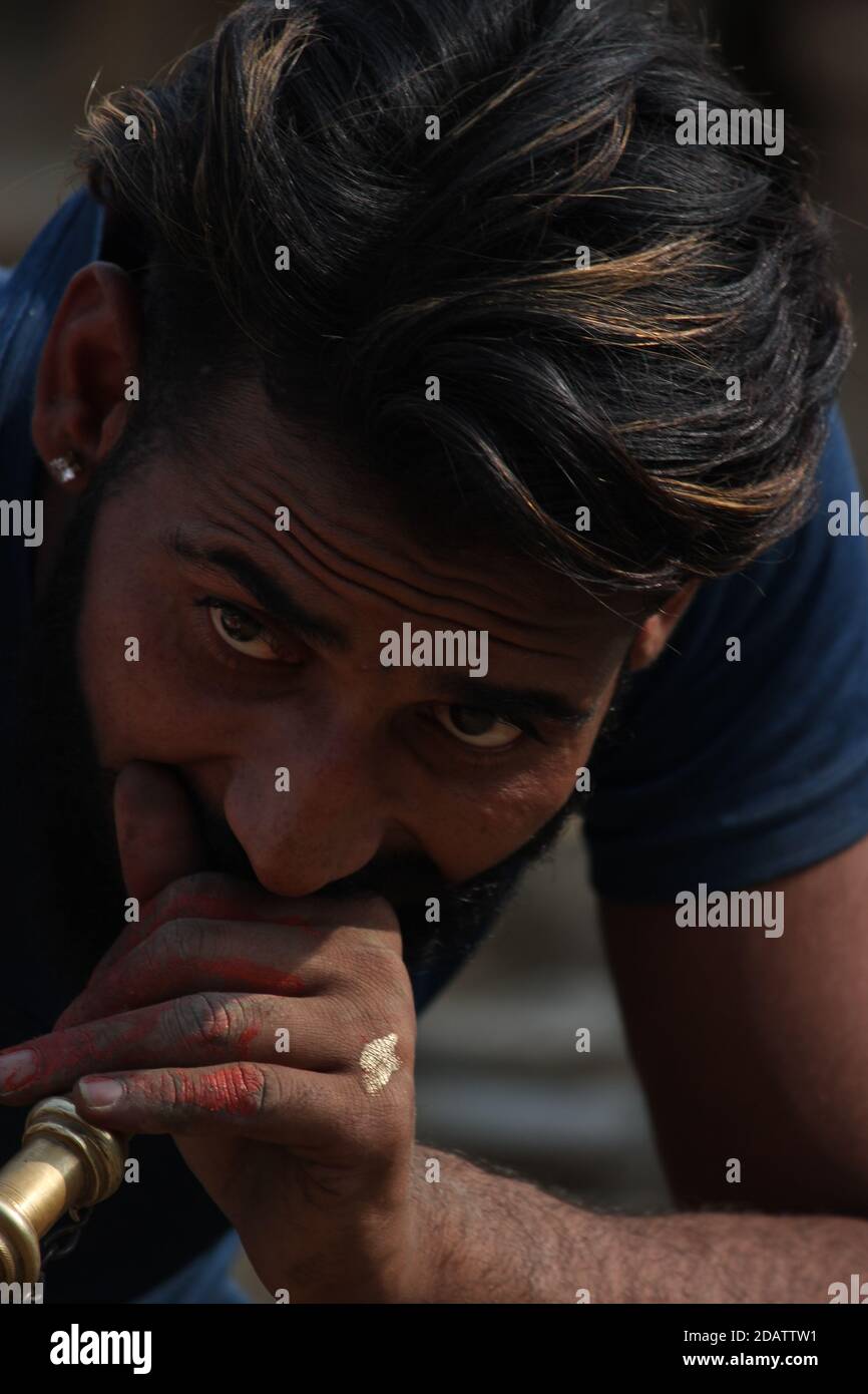 Indian Banjara young men's shots taken while they were resting ...